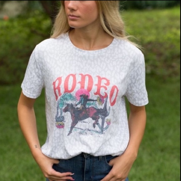 Tops | Vintage Wash Western Leopard Print Graphic Top | Poshmark